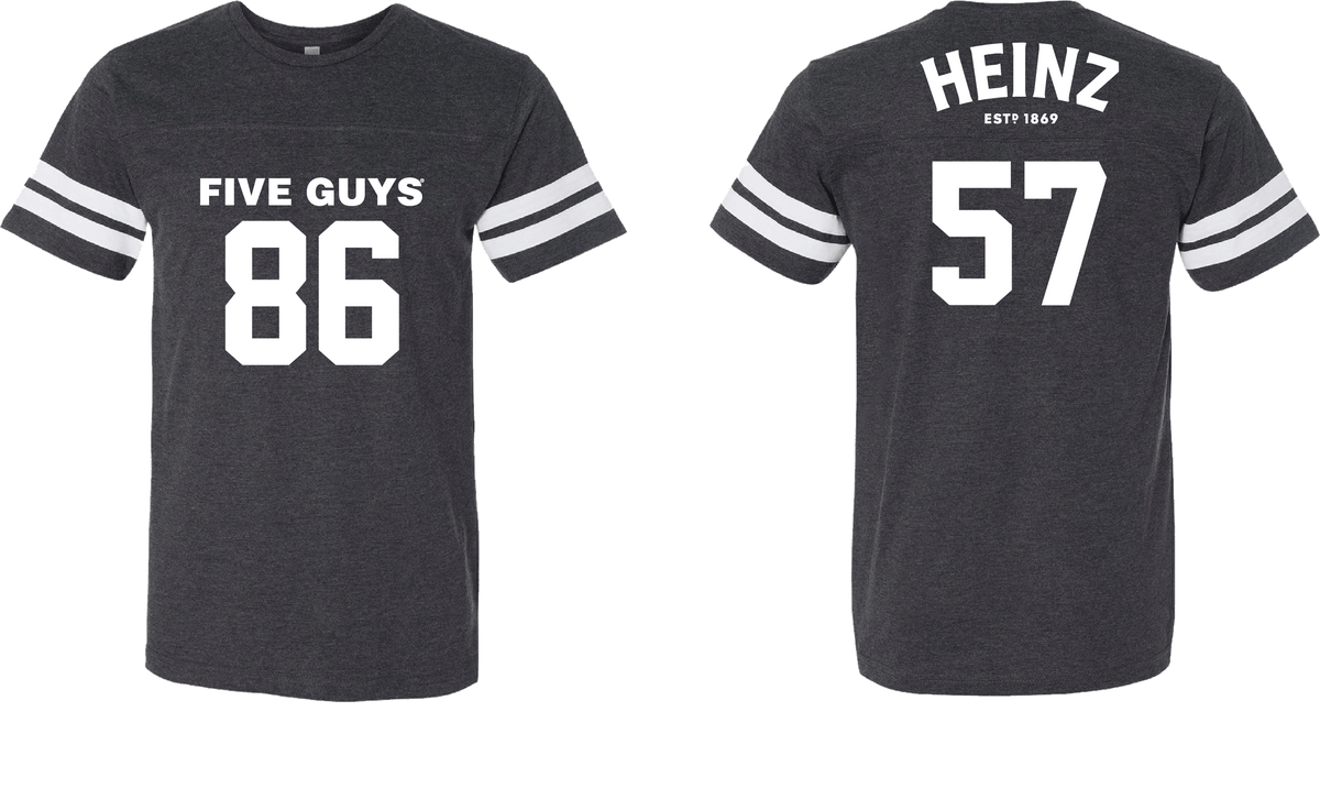 Five Guys and Heinz Football Tee - Black – Five Guys Shop